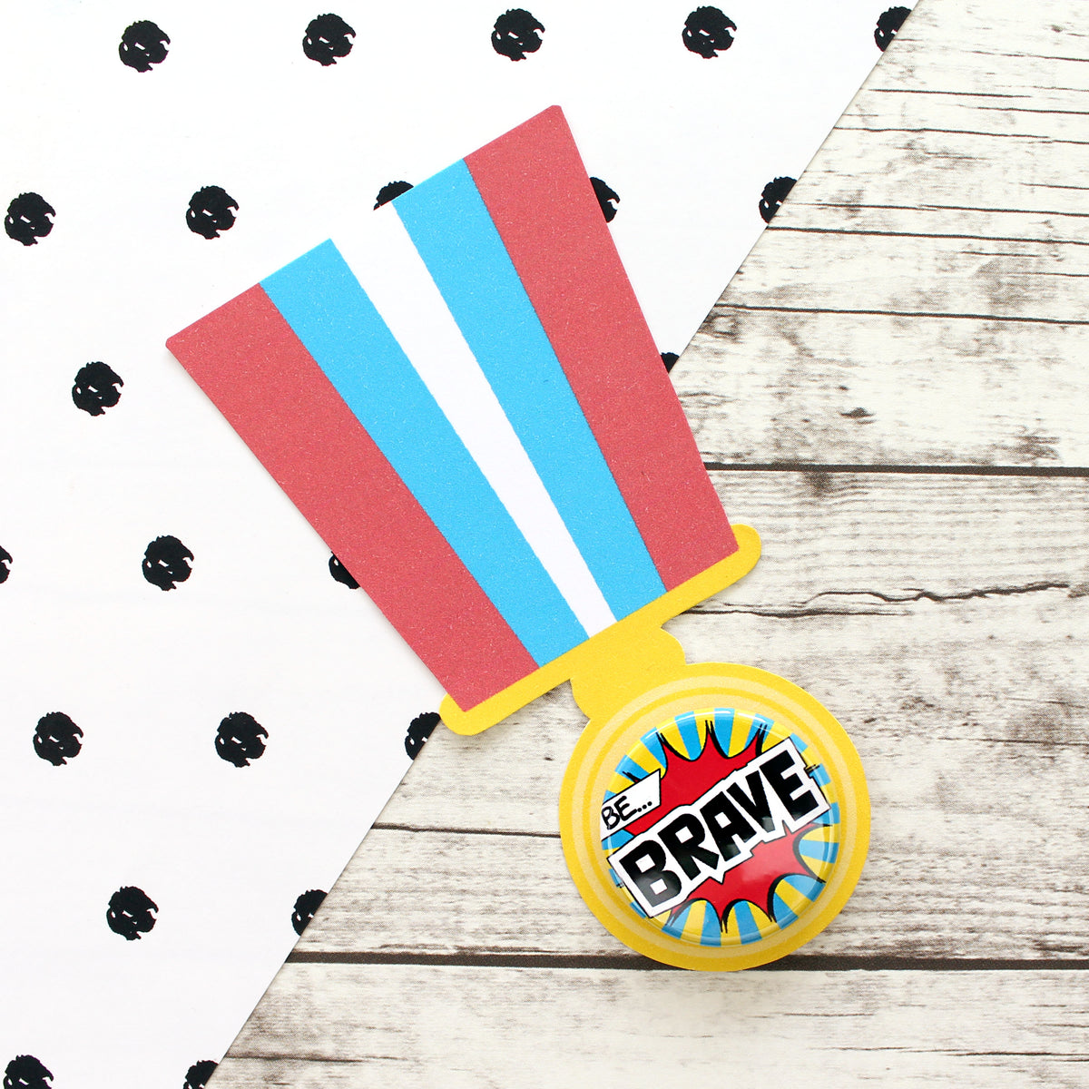 Be Brave Medal Button Badge – Cheerful Geek