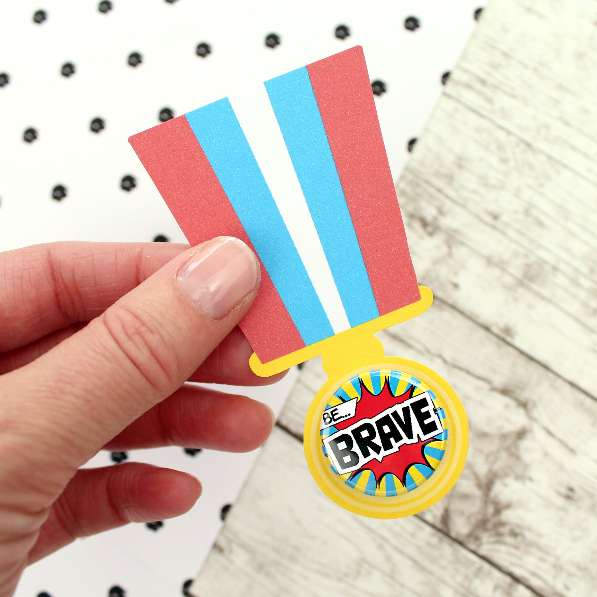 Be Brave Medal Button Badge – Cheerful Geek