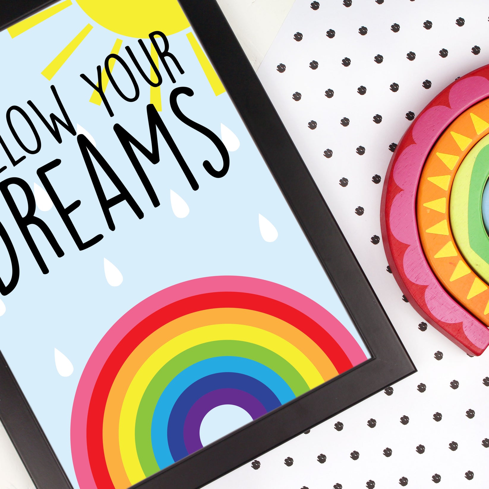Follow Your Dreams Rainbow Children's Print – Cheerful Geek